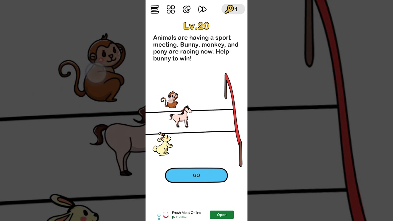 Brain Out level 20 - Help bunny to win - YouTube