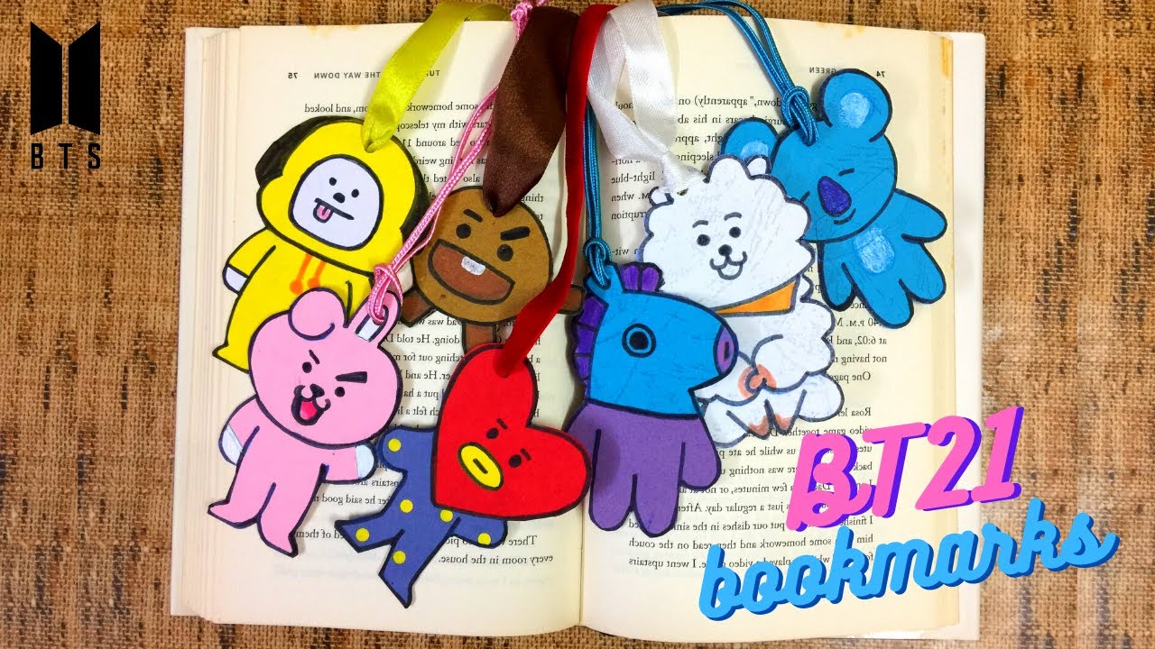 How to make BT21 Bookmarks | DIY BT21 | For BTS Fans - YouTube