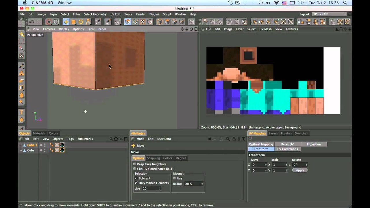 Cinema 4D - Minecraft Sharp/Rigid Bends Tutorial - YouTube