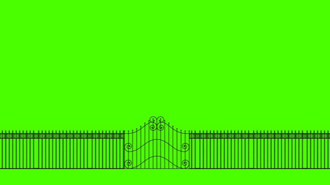 Long Metal Fence with Gate - Green Screen Animation - YouTube