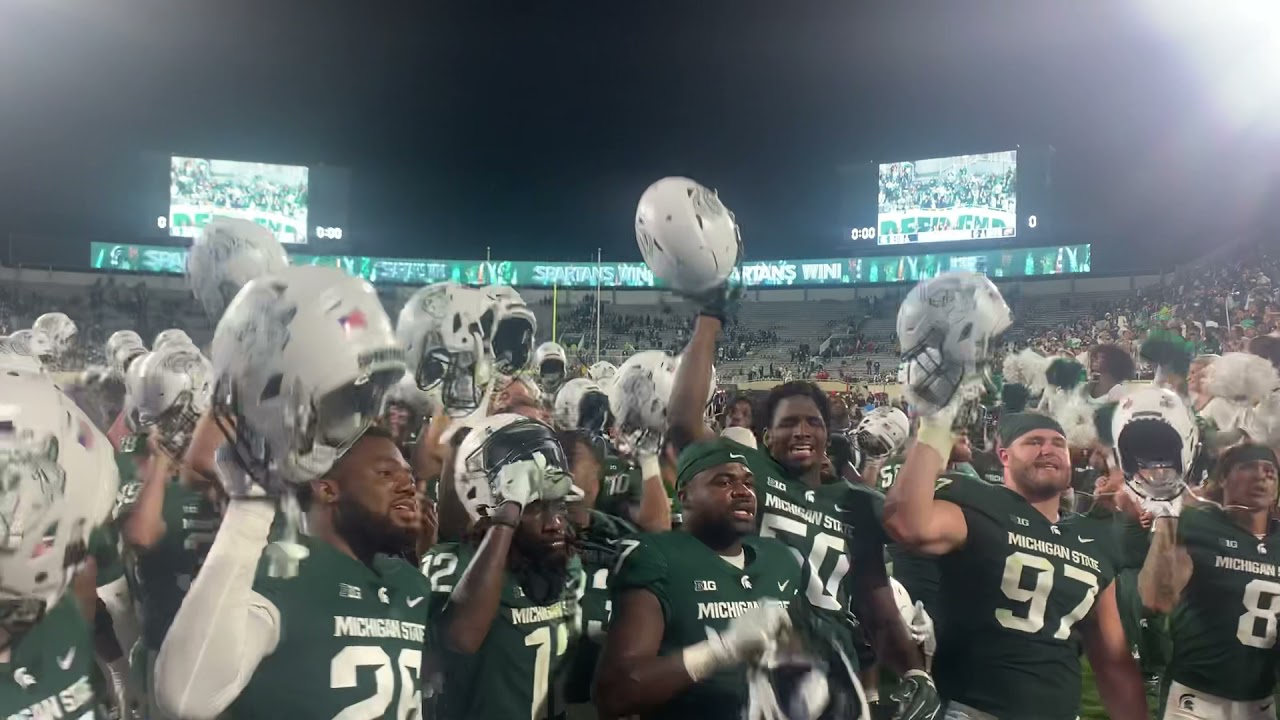 Michigan State players sing ‘Victory for MSU’ after the Spartans ...