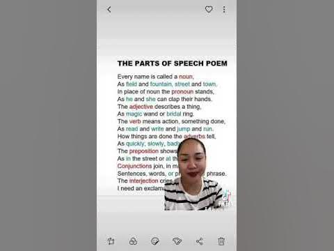 The Parts of Speech Poem #creditstotherightowner - YouTube