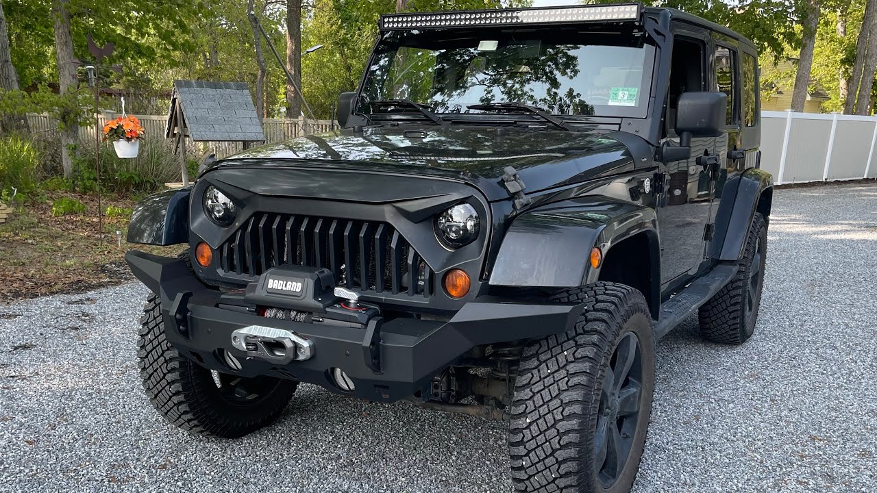 2007-2018 JK Wrangler Rugged Ridge bumper and Badlands Apex winch ...