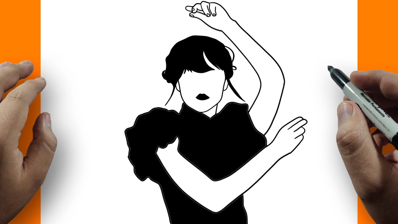 How to Draw Wednesday Addams Dancing Step by Step Easy for Beginners ...