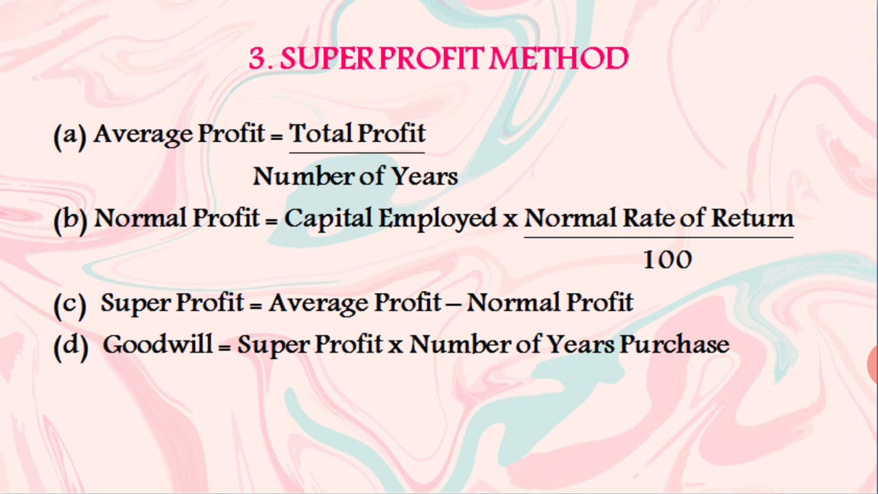 Plus 2 Methods of Valuation of Goodwill _ Super Profit Method - YouTube