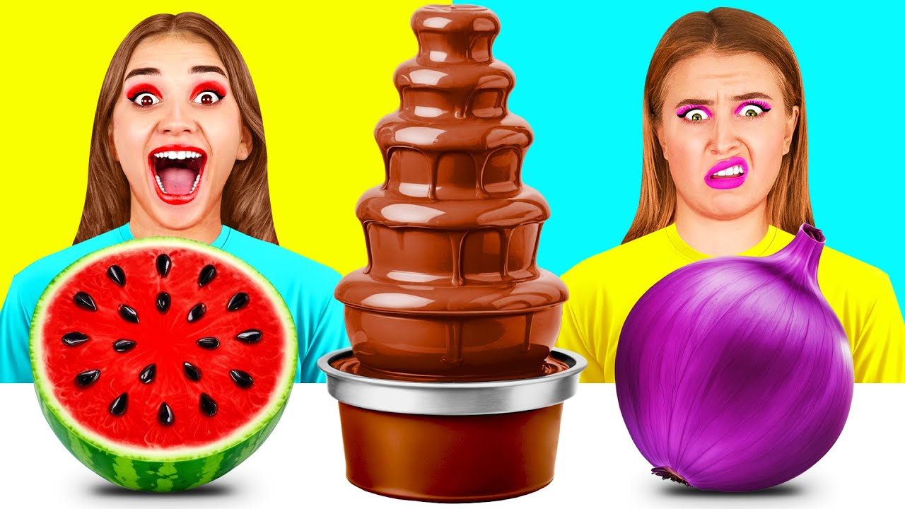 Chocolate Fountain Fondue Challenge | Funny Food Situations by ...