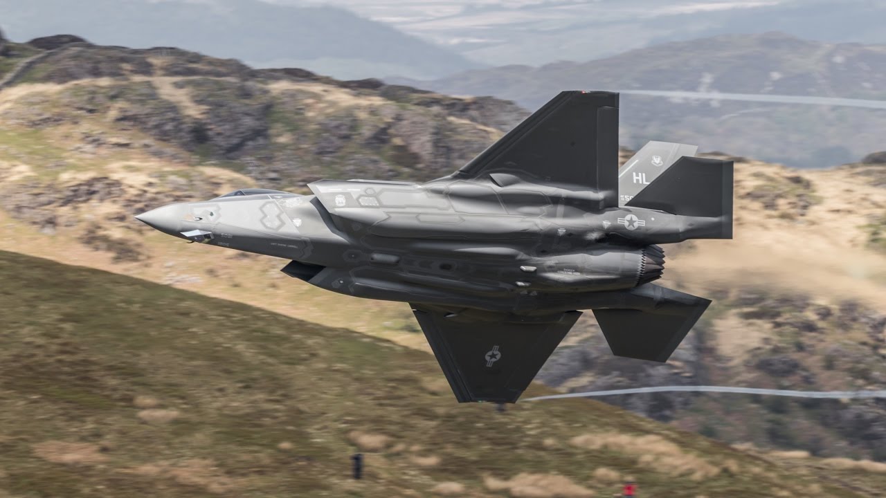 FIRST EVER USAF F35 MACH LOOP LOW LEVEL SORTIE 02/05/17 - YouTube