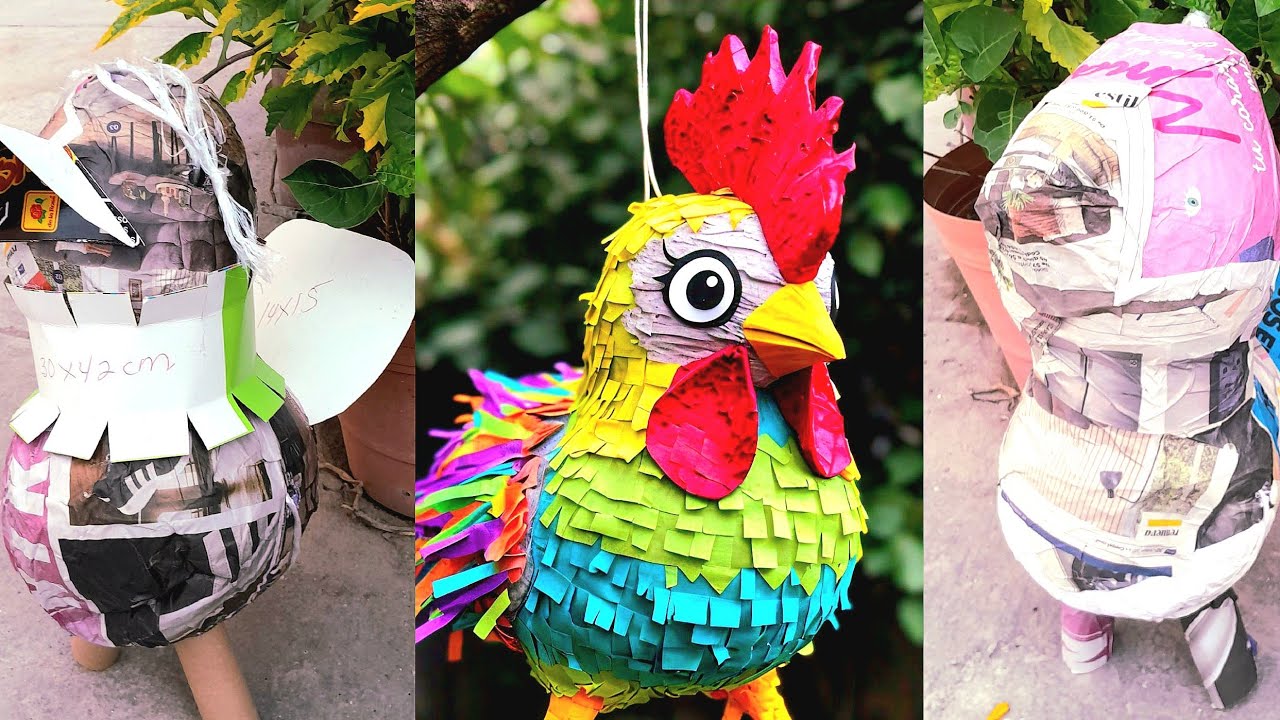 COMO HACER UNA MINI PIÑATA DE GALLO USANDO GLOBOS, FACIL Y HERMOSA!! 👇 ...