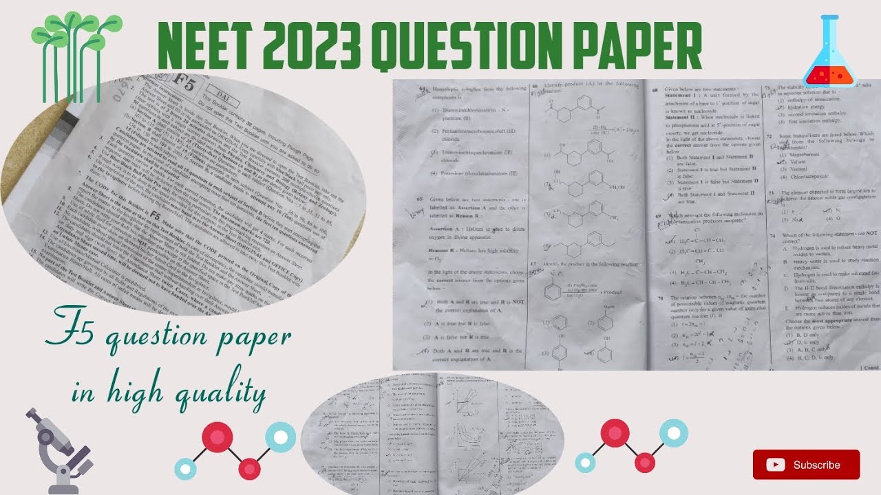 NEET 2023 QUESTION PAPER HD|| HIGH QUALITY || FULL PAPER|| WITHOUT ...