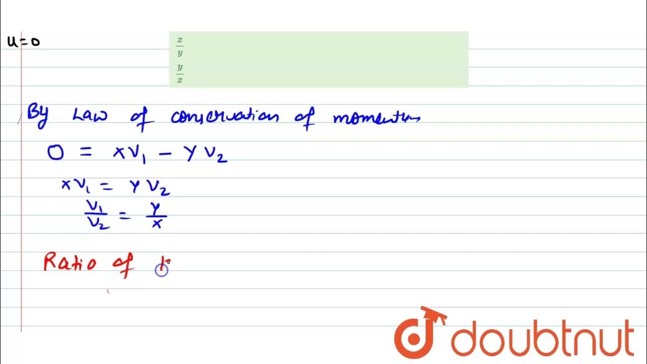 A stationary particle explodes into two particles of masses x and y, which move in opposite dire ...