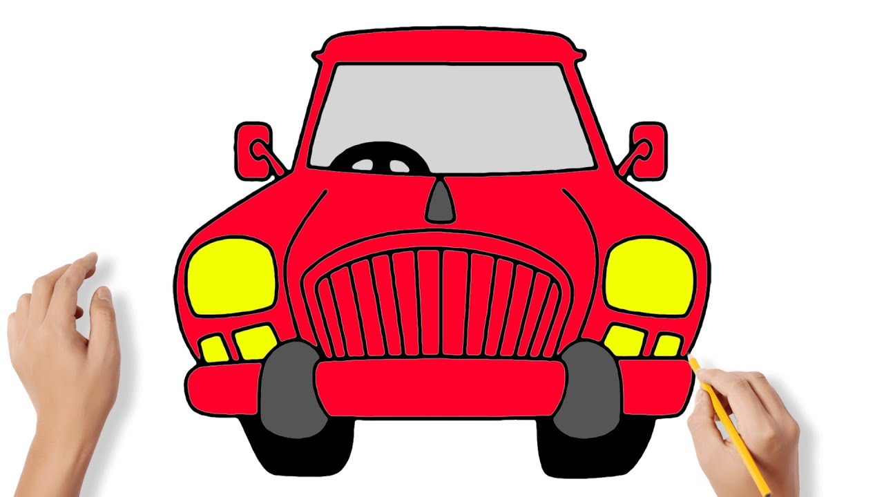 Red Classic Car Drawing - YouTube