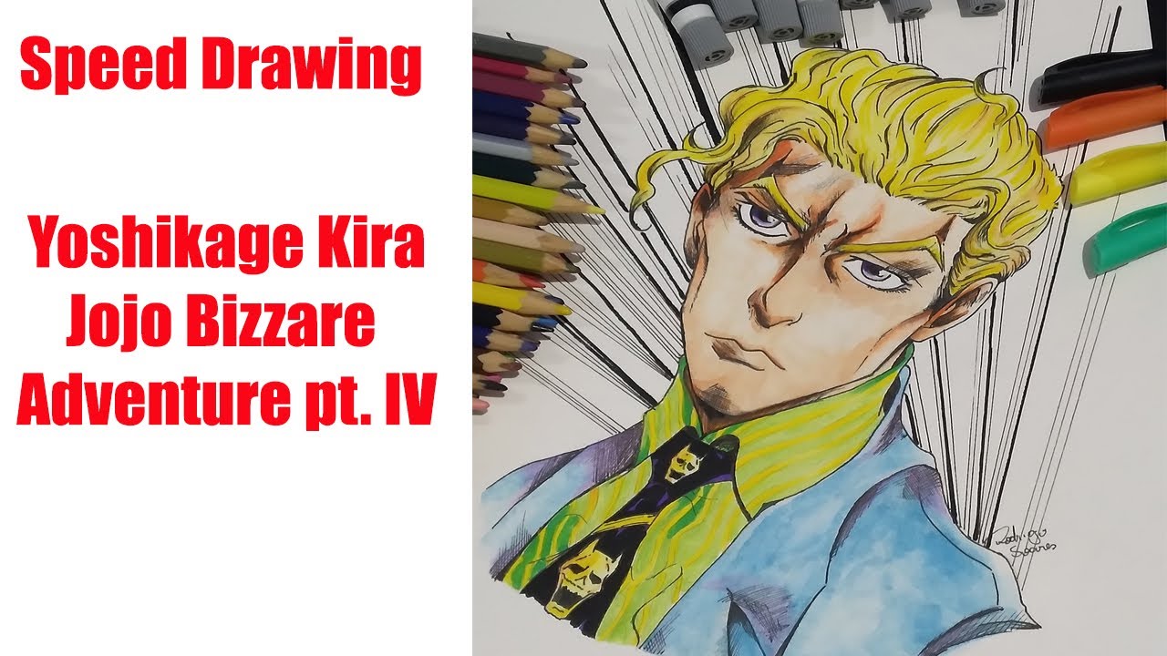 Speed Drawing Yoshikage Kira - Jojo part IV - YouTube