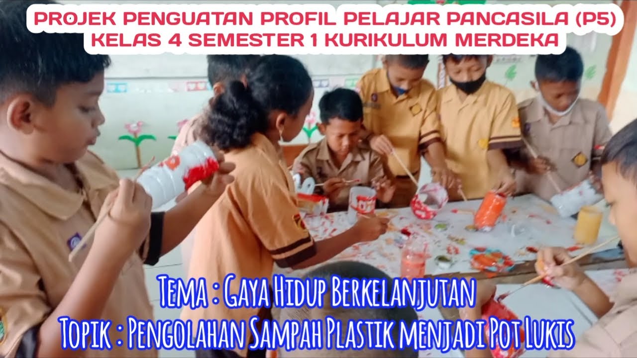 PROJEK P5 KELAS 4 TEMA GAYA HIDUP BERKELANJUTAN || POT LUKIS DARI ...