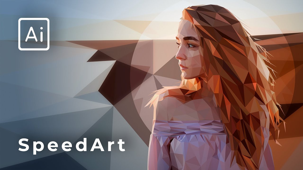 Low poly portrait. Adobe Illustrator Tutorial & Speed art - YouTube