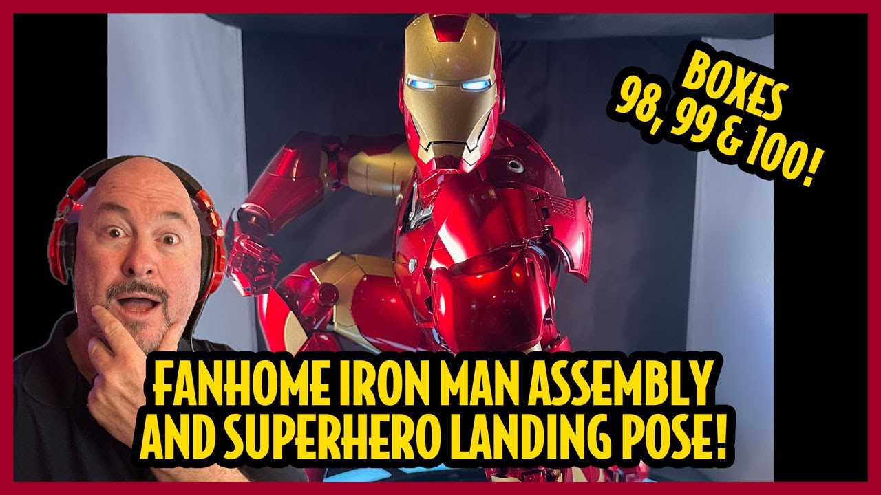 Iron Man box 99 and 100 and superhero landing pose! - YouTube