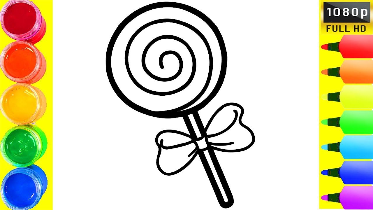 Drawing & Coloring Chupa Chups For Children Kids Toddlers - YouTube