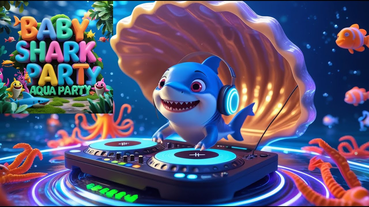 BABY SHARK aqua party | Nursery rhythm | Song for preschoolers and ...