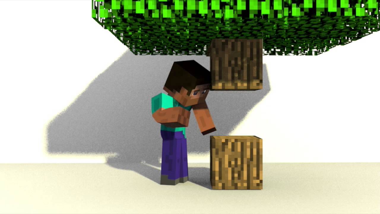 Punching trees Minecraft animation - YouTube