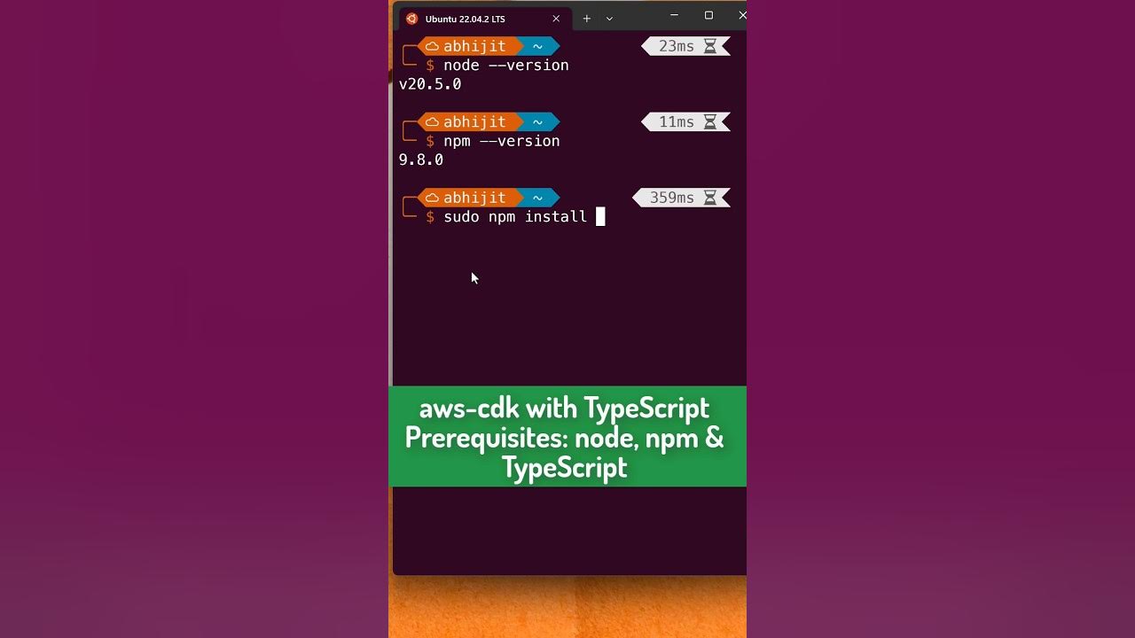 How to install AWS CDK to work in TypeScript? - YouTube