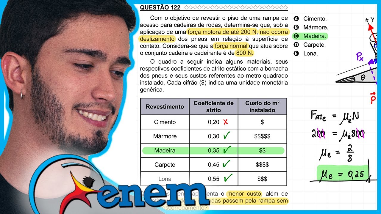 ENEM 2022 PPL - Com o objetivo de revestir o piso de uma rampa de ...
