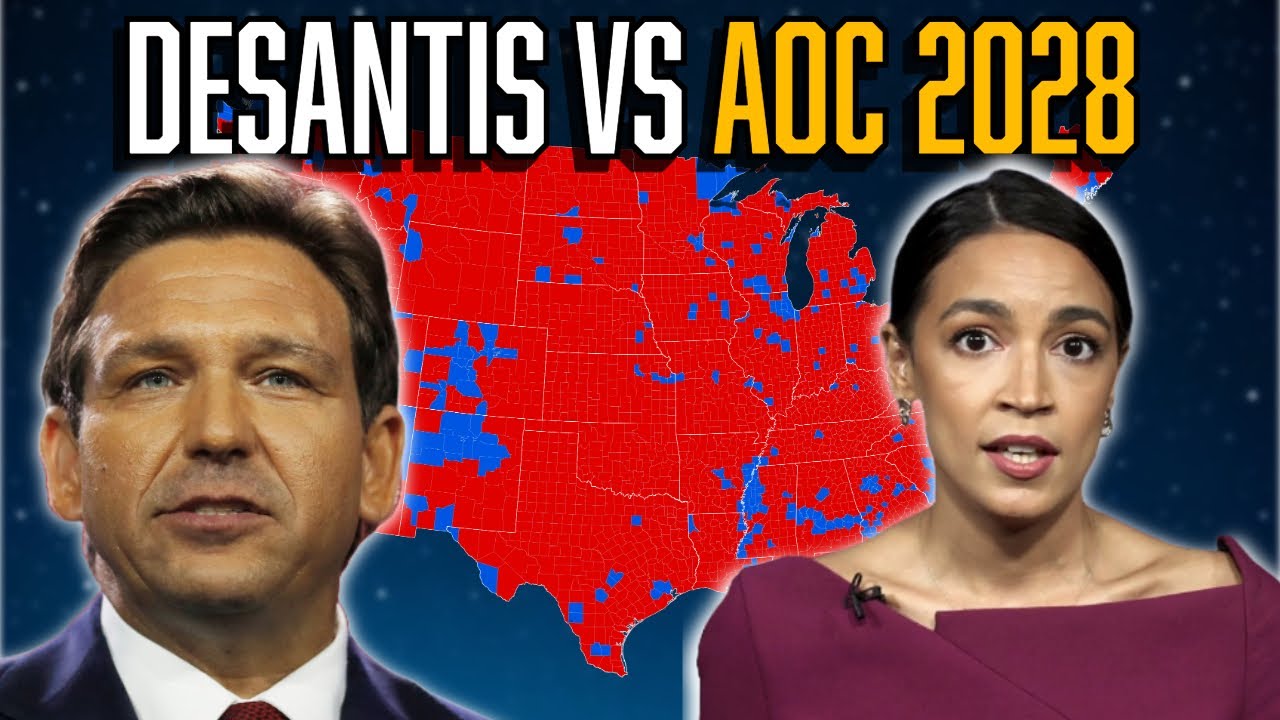 2028 Presidential Election Prediction - Ron DeSantis vs AOC - YouTube