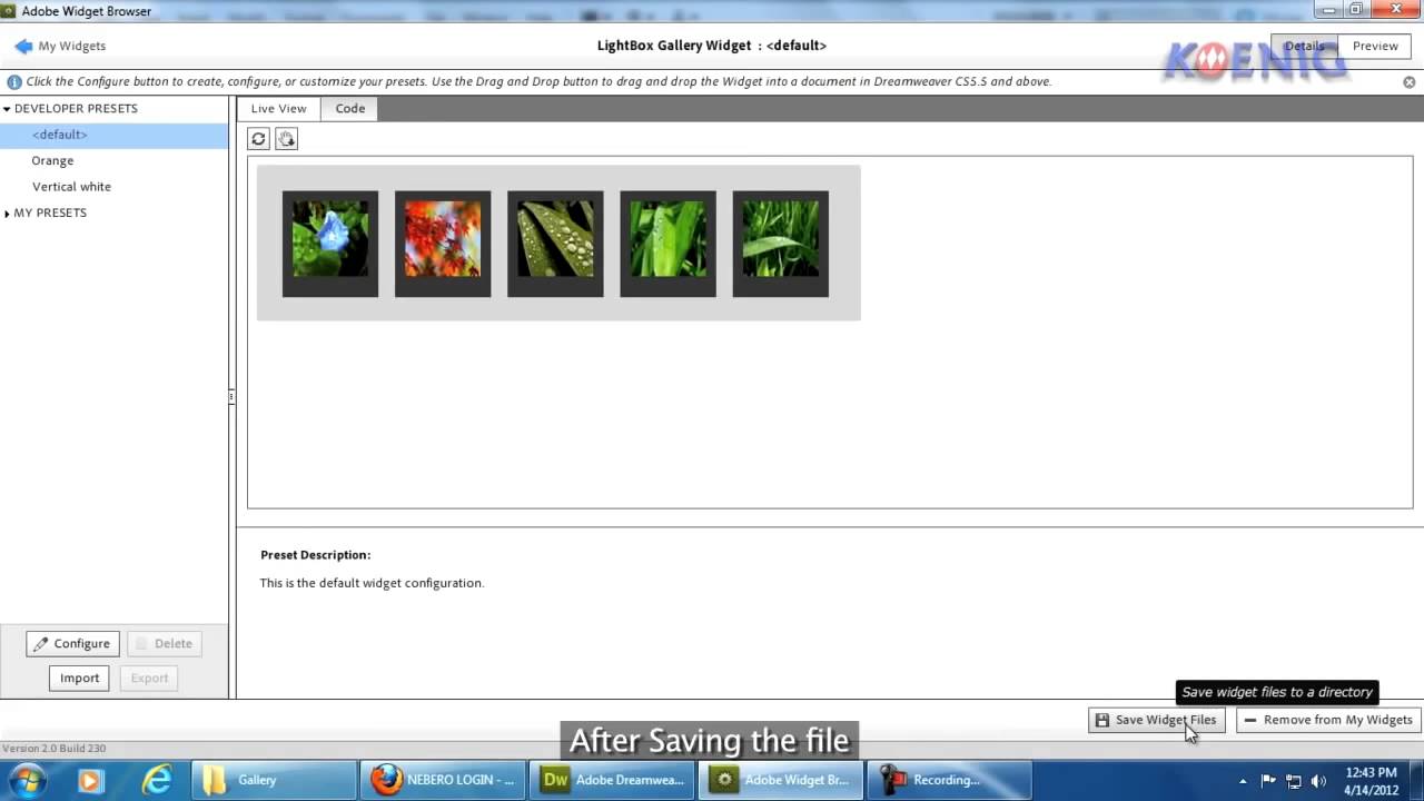 How to Make Gallery in Dreamweaver using Widget - YouTube