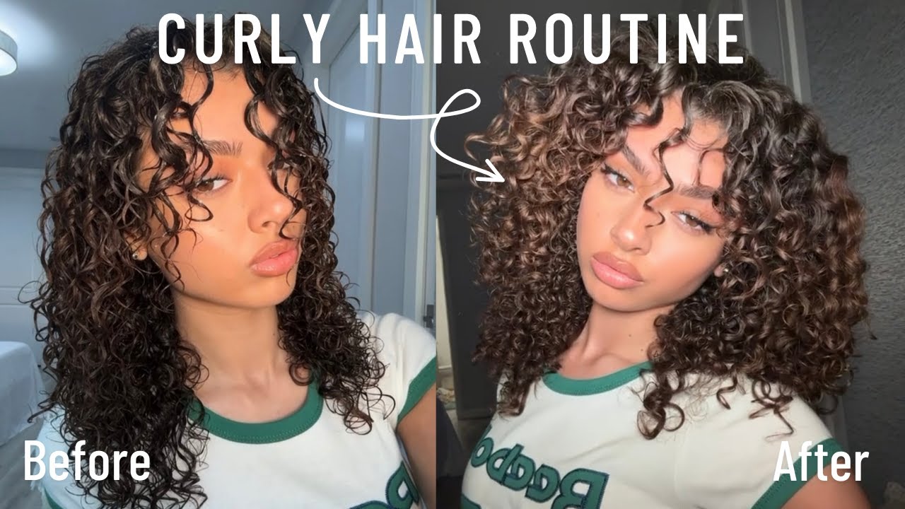 Curly Hair Routine - YouTube
