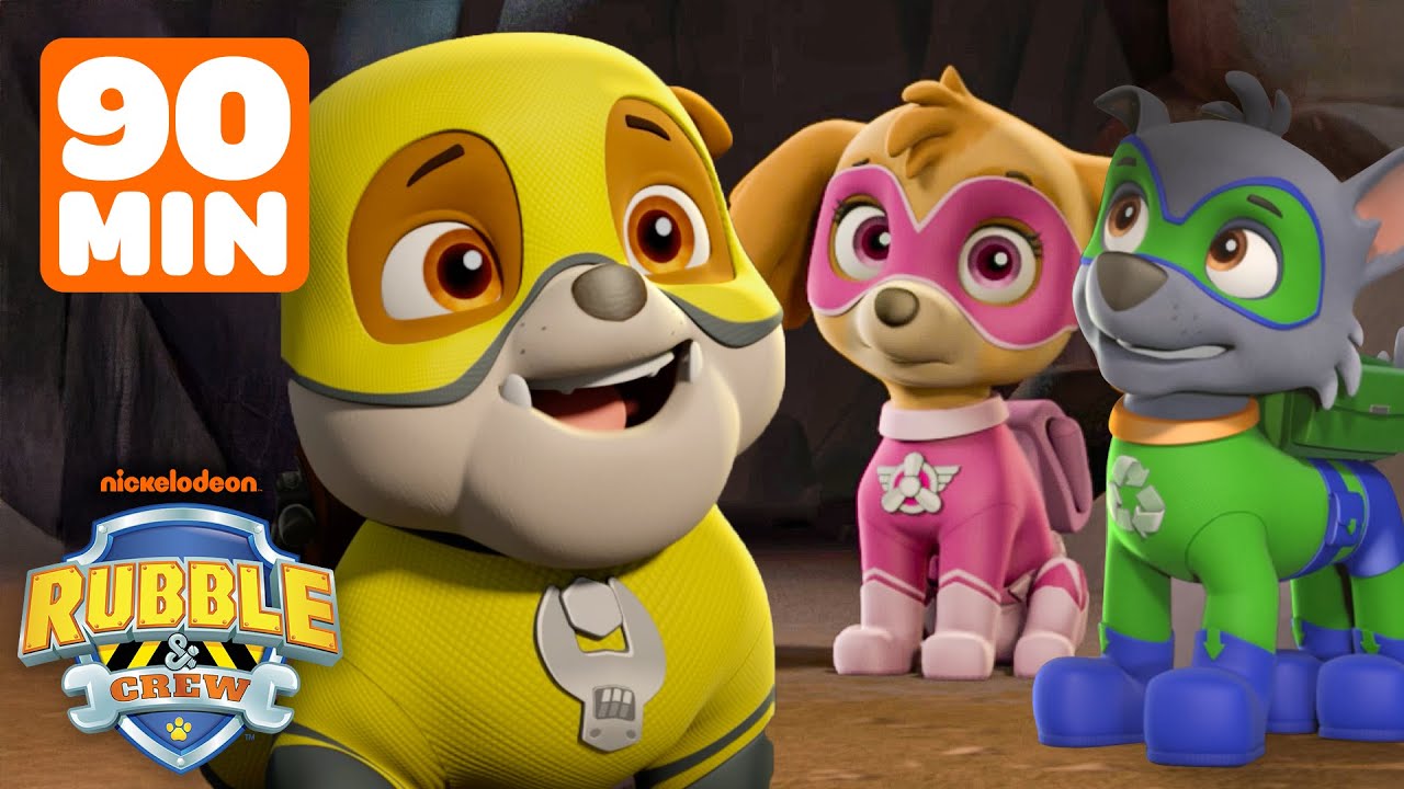 Super Rubble's Top PAW Patrol Hero Rescues! w/ Rocky & Skye | 90 ...