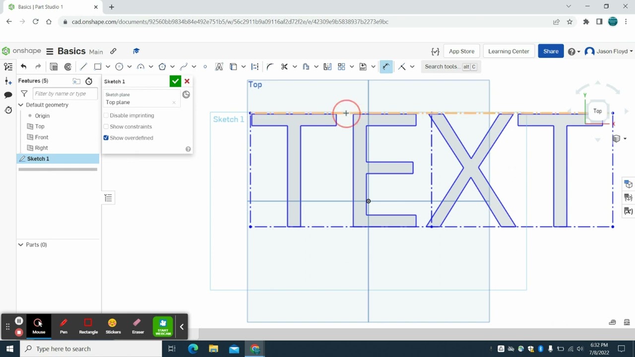 Stand Alone Text Onshape - YouTube