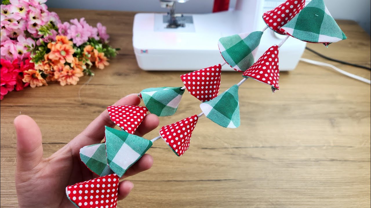 Colorful Fabric Cones – Easy DIY Hanging Decoration - YouTube