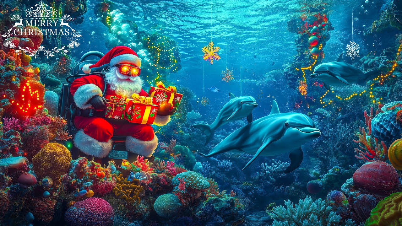 Santa’s Underwater Christmas Adventure 🎄 Relaxing Holiday Music with ...