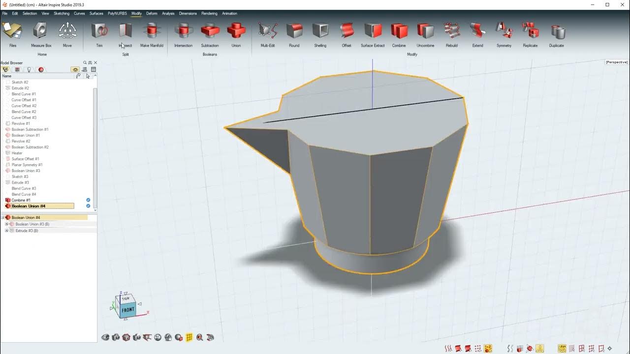 Altair Inspire Studio Workflow: Sketching and Modeling - YouTube