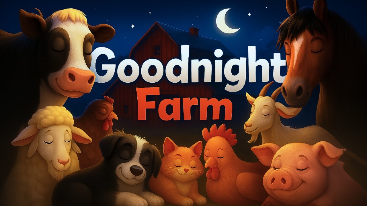 🌙 Goodnight Farm 🐓 Calming Children's Bedtime Story with Lullaby in the ...