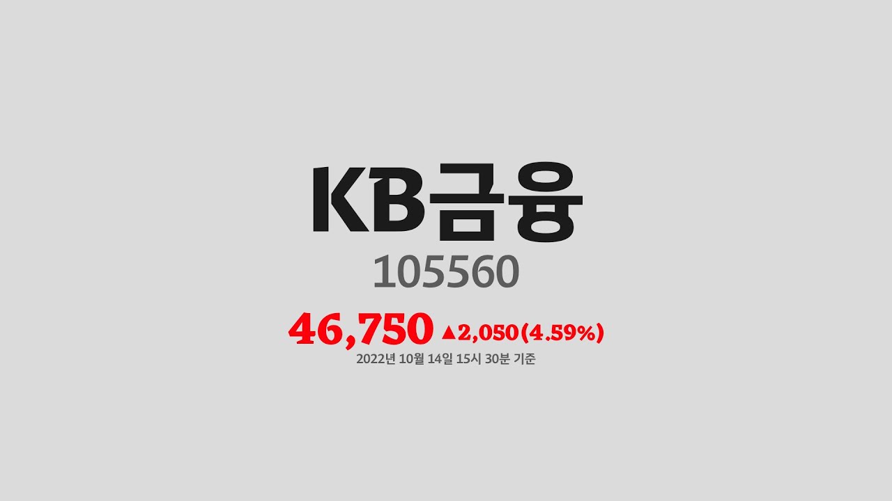 KB금융주가분석(105560) 2022년 10월 14일기준 - YouTube