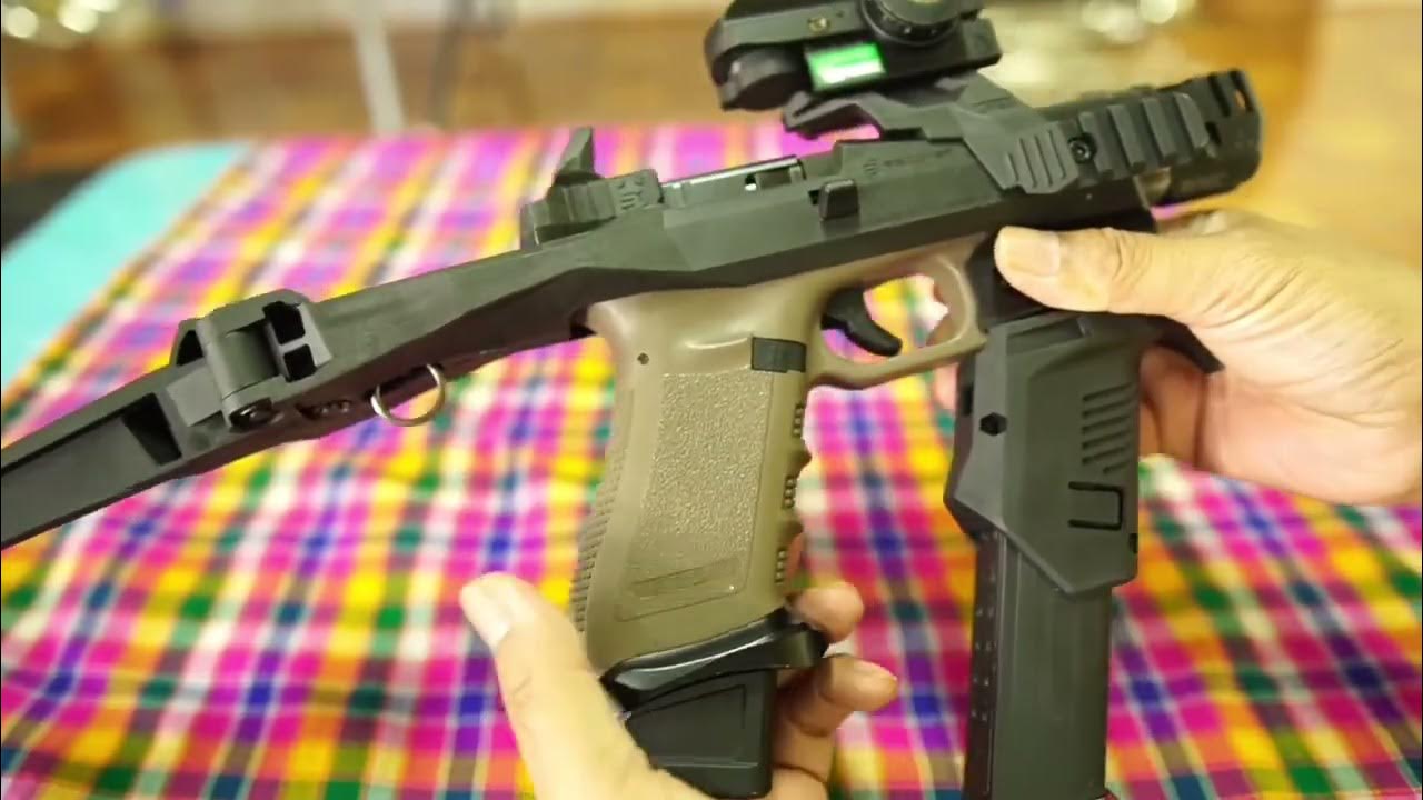 Glock stabilizer full kit เมื่อจับGlock 17 แต่งหล่อแบบสไตล์ปืน smg - YouTube