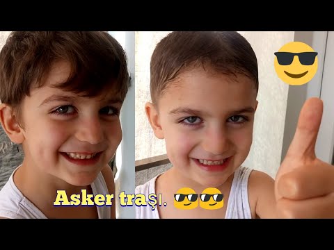 Asker traşı olsun. 😎😎Evde Çocuk saç traşı nasıl yapılır..