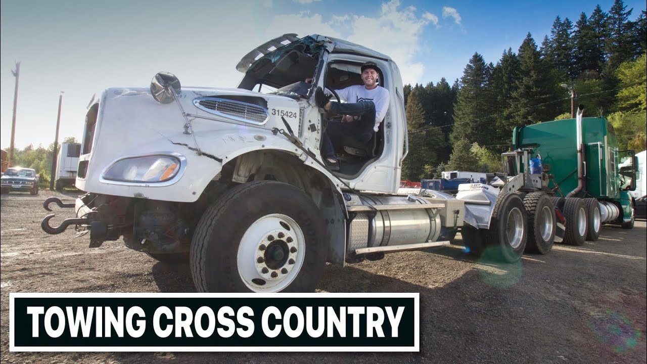 Towing The Freightliner M2 With A Kenworth T660 Cross Country! - YouTube