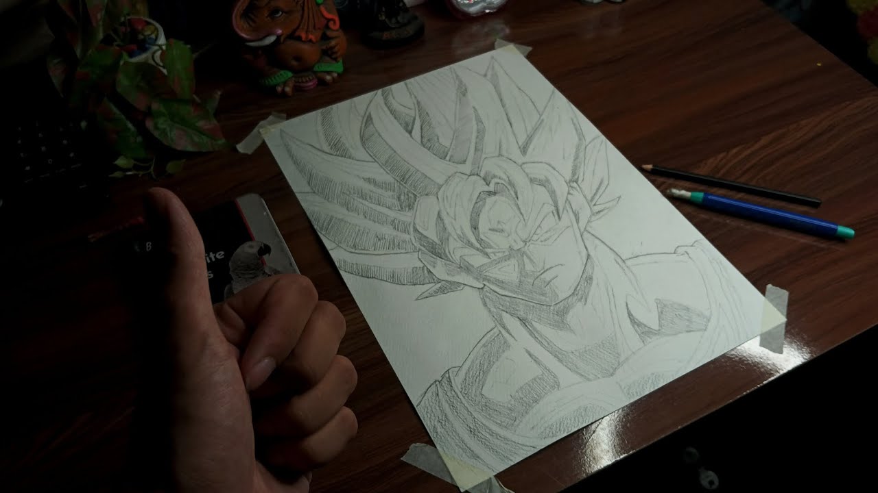 How to draw Goku , step by step, outline Tutorial ️ - YouTube