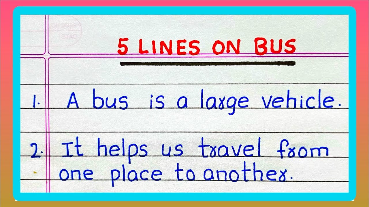 Few Lines on BUS | 5 | Five Lines on BUS in English - YouTube