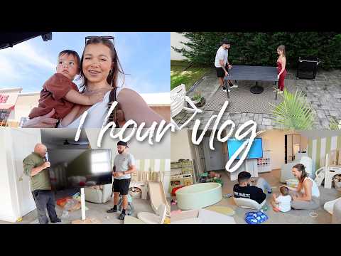 1 HOUR HOME VLOG! playroom makeover updates, rearranging the backyard, ross shop with me & MORE 🏡