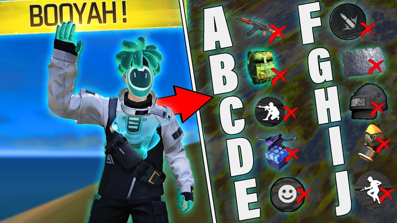 Free Fire But Win Without A To Z Letter Items Or Button (movment ...
