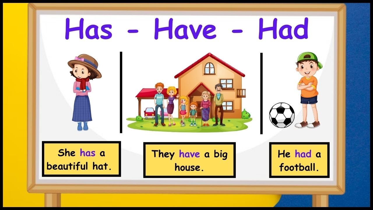 How to use Has, Have, and Had (Main Verbs) | English Grammar for Kids ...