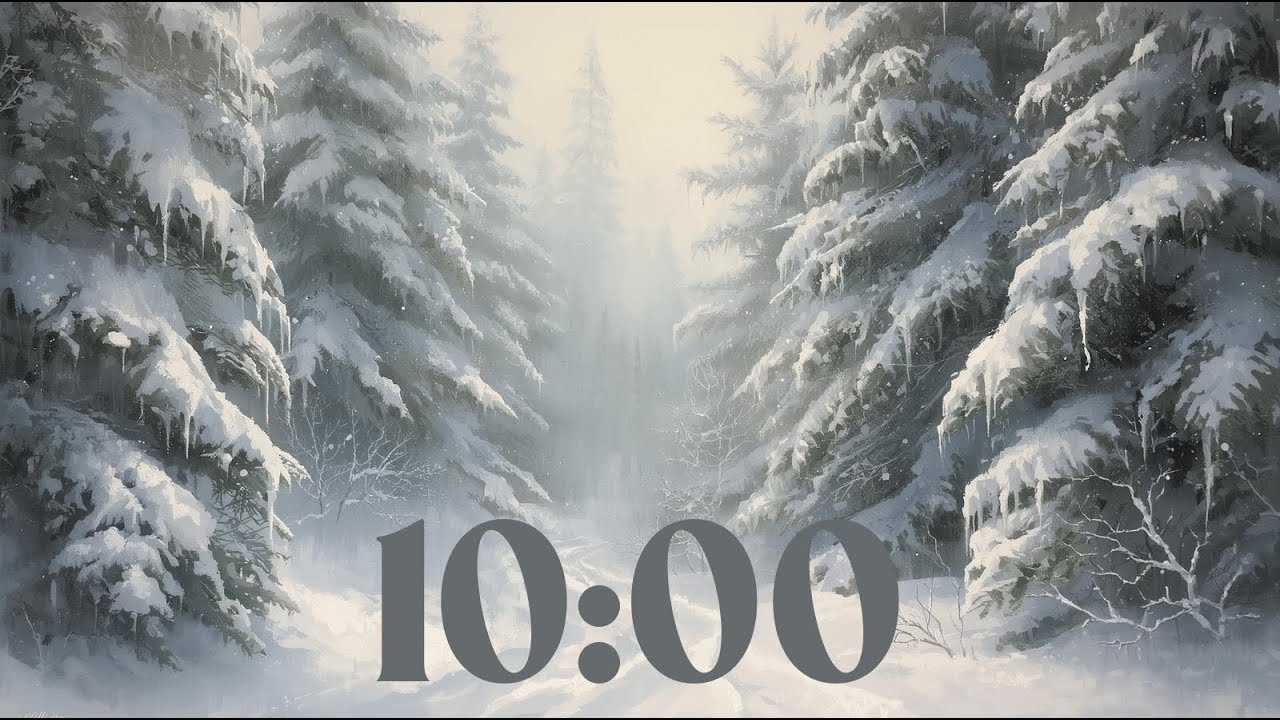 10 Minute Countdown Timer With Music (Relaxing Piano) - Falling Snow ...