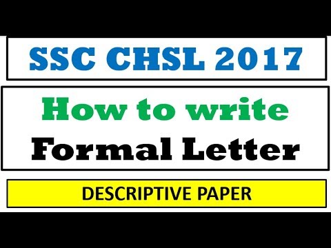SSC CHSL 2017 || FORMAL LETTER example and format - YouTube