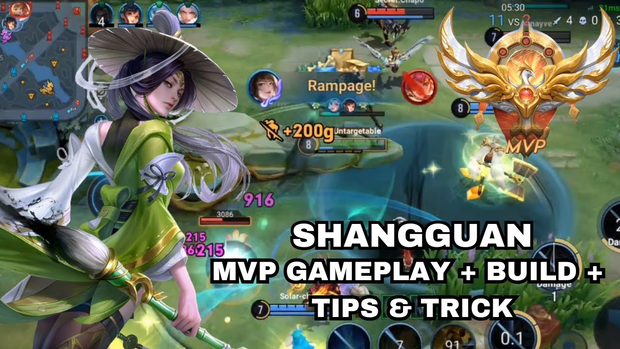 SHANGGUAN GAMEPLAY + GUIDE + BUILD + TIPS & TRICK AUTO MVP | HONOR OF ...