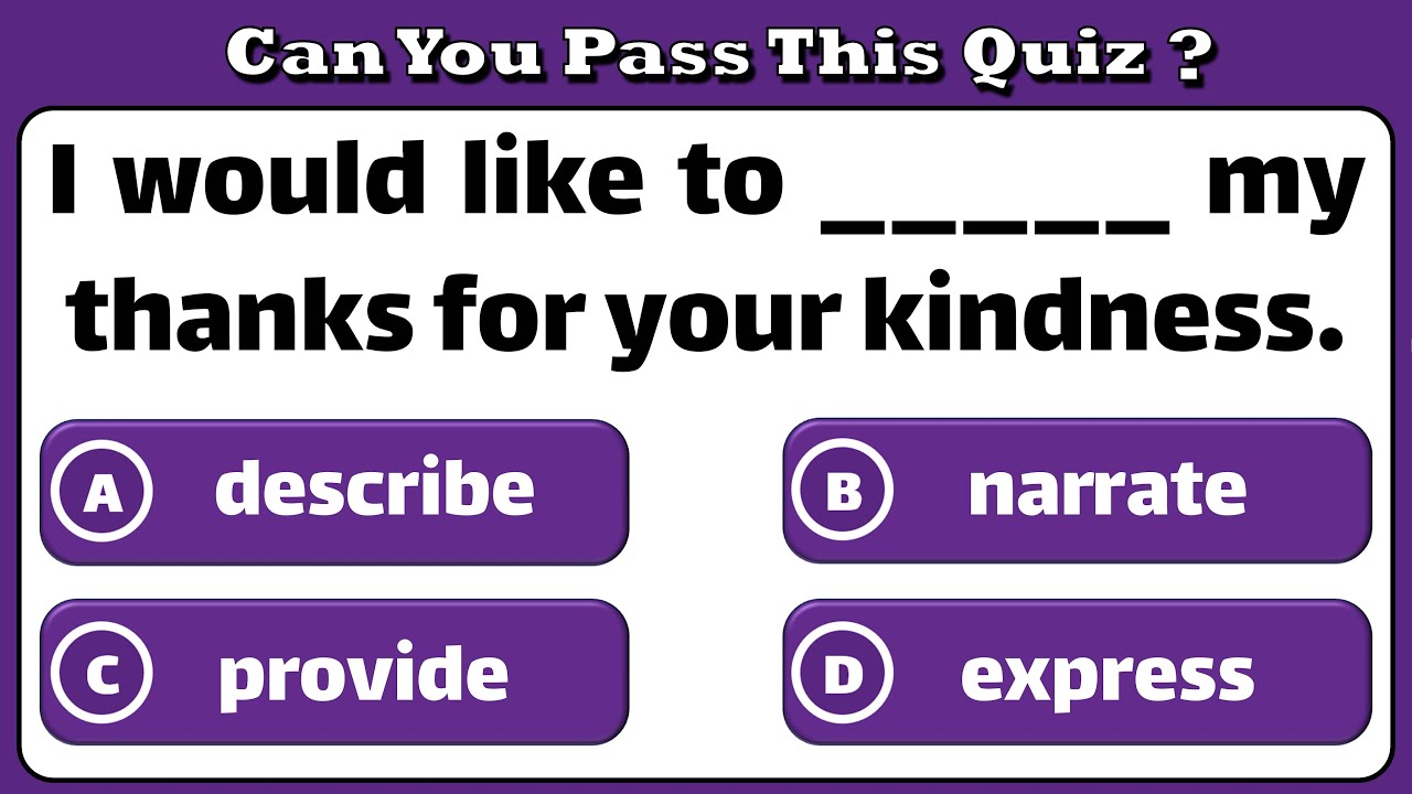 English Vocabulary Practice Test | quiz #1 | Test Your English ...