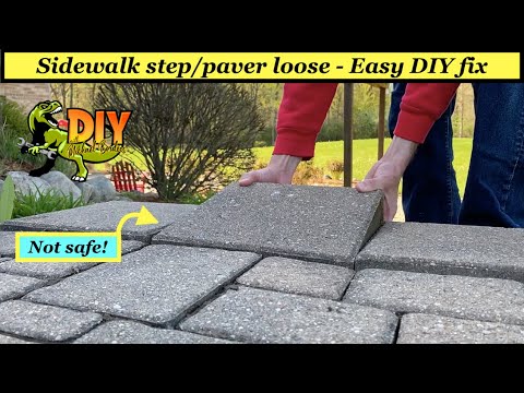 How to fix loose sidewalk stairs/steps/pavers - Easy DIY - YouTube