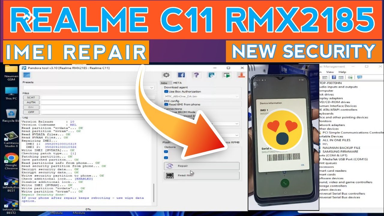 Realme C11 RMX2185 Imei Repair🔥 With New Security Fix Null Problem # ...