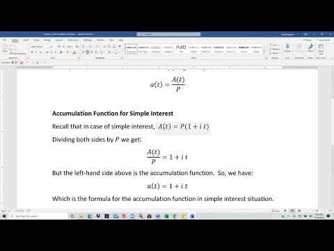 SOA CAS Actuarial FM Exam Prep Lesson 4: Accumulation Function - YouTube