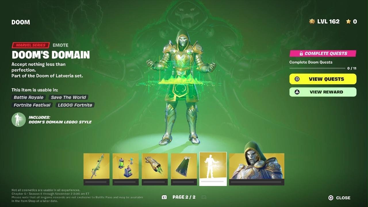 Fortnite All Doom Rewards Showcase - YouTube